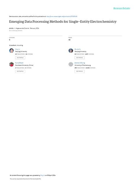 Emerging Data Processing Methods For Single Entity Electrochemistry Pdf Signal To Noise
