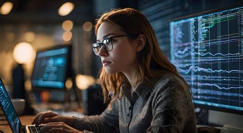 Programmer Day Woman Coder Depict A Female Programmer Intensely Focused