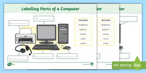 Ks1 Labelling A Computer Activity Sheet Teacher Made Worksheets Library