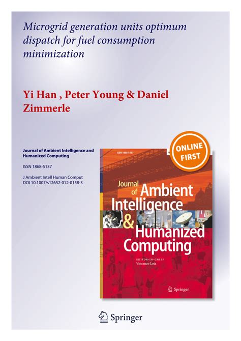 Pdf Microgrid Generation Units Optimum Dispatch For Fuel Consumption Minimization