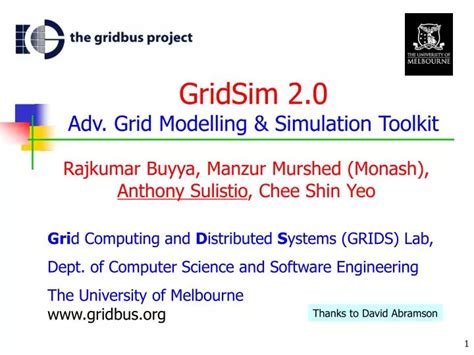 Ppt Gridsim 20 Adv Grid Modelling And Simulation Toolkit Powerpoint