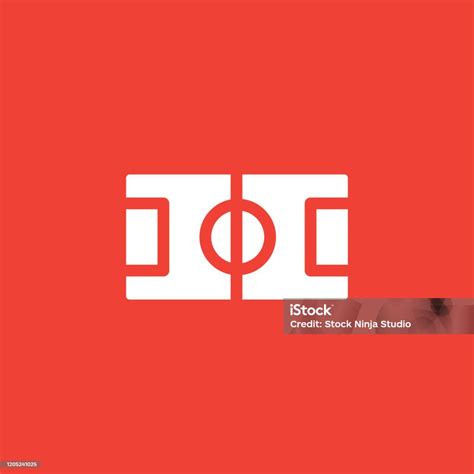 빨간색 배경에 축구 필드 아이콘입니다 빨간 평평한 스타일 벡터 일러스트 경쟁에 대한 스톡 벡터 아트 및 기타 이미지 경쟁 공 스포츠 장비 놀기 Istock