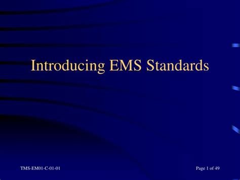 PPT Introducing EMS Standards PowerPoint Presentation Free Download ID