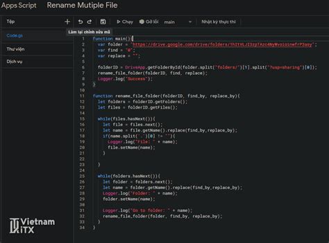 Script rename đổi tên hàng loạt multiple file và folder Google Drive