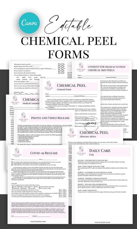 Editable Chemical Peel Client And Consent Forms Chemical Peel Etsy In