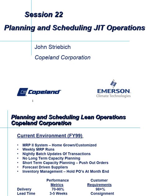 Planning And Scheduling Jit Operations Pdf Lean Manufacturing