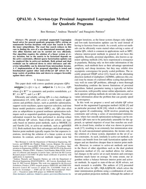 Pdf Qpalm A Newton Type Proximal Augmented Lagrangian Method For Quadratic Programs