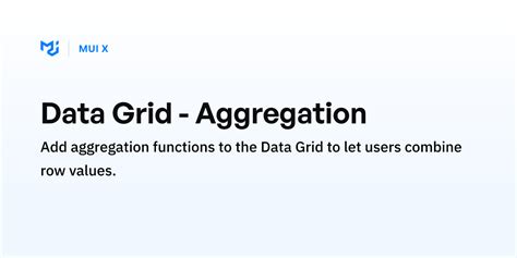 Data Grid Aggregation Mui X