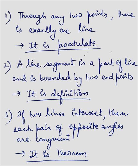 [solved] Classify Each Statement As A Definition Postulate Or Theorem Course Hero