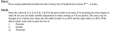 Solved Part A Prove Using Mathematical Induction That A Chegg