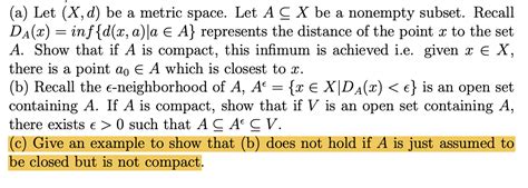 Solved Help Me Do C Notice That Any Open Set V Must Chegg Com