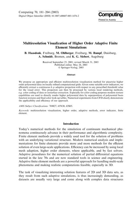 Pdf Multiresolution Visualization Of Higher Order Adaptive Finite