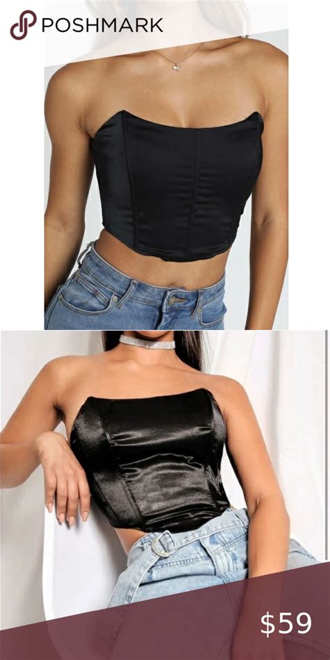 Satin Corset Strapless Top Elegant Classy Chic Classy Chic Strapless