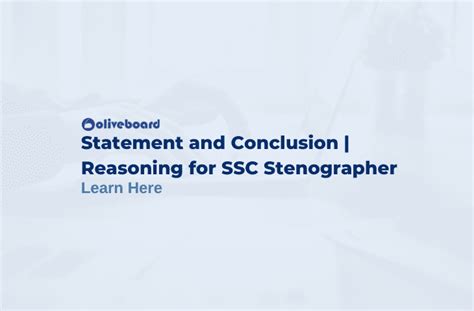 Statement And Conclusion Reasoning For Ssc Stenographer