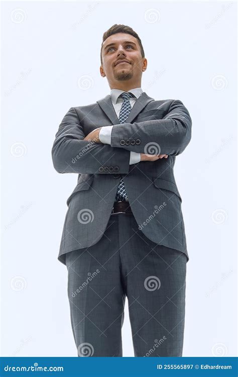 Bottom View Confident Businessman Stock Image Image Of Entrepreneur Friendly 255565897
