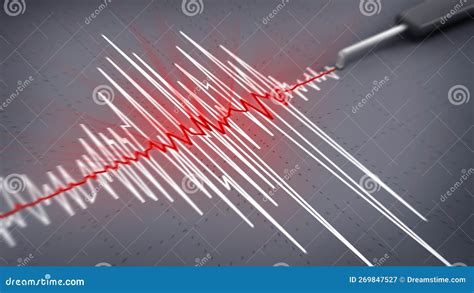 Seismic Activity Graph Showing An Earthquake 3d Illustration Stock Illustration Illustration