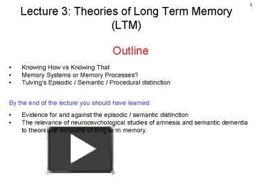 PPT Lecture 3 Theories Of Long Term Memory LTM PowerPoint Presentation Free To View Id