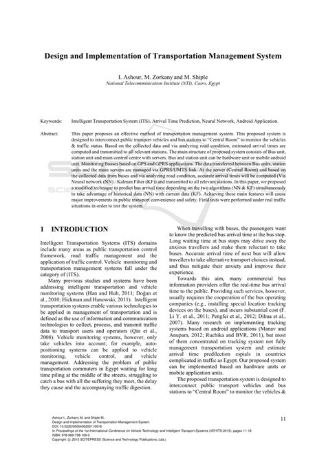 Pdf Design And Implementation Of Transportation Management System