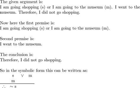 use the indicated letters to write each argument in symbolic quizlet