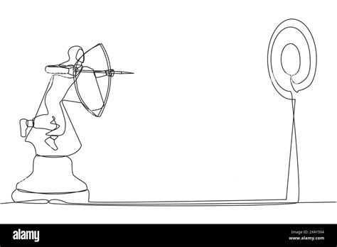 Single One Line Drawing Accuracy Arab Businesswoman Holding Archery And Aiming Target While