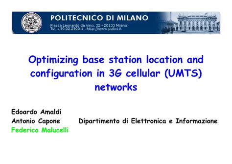 Ppt Optimizing Base Station Location And Configuration In 3g Cellular Powerpoint