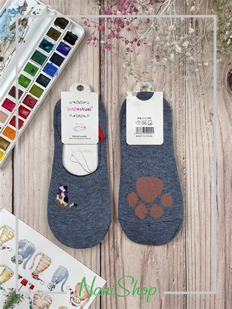 جوراب کالج زنانه طرح گربه رنگی