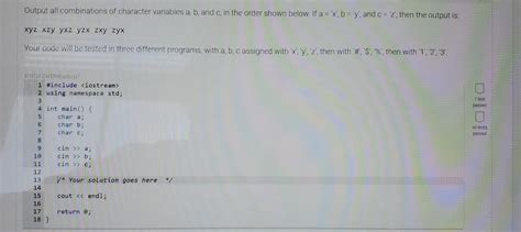 solved output all combinations of character variables a b