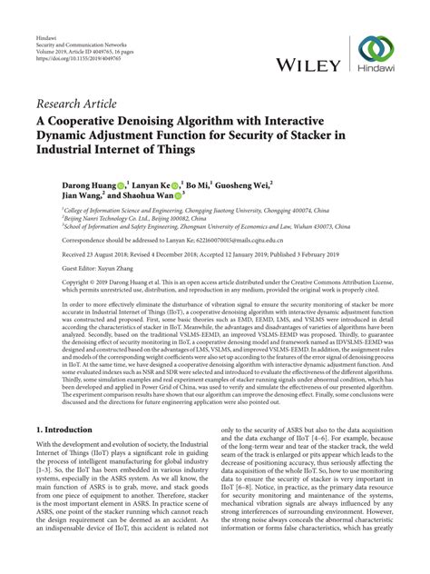 Pdf A Cooperative Denoising Algorithm With Interactive Dynamic