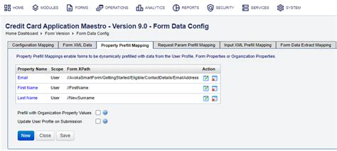 Form Property Prefill Mapping