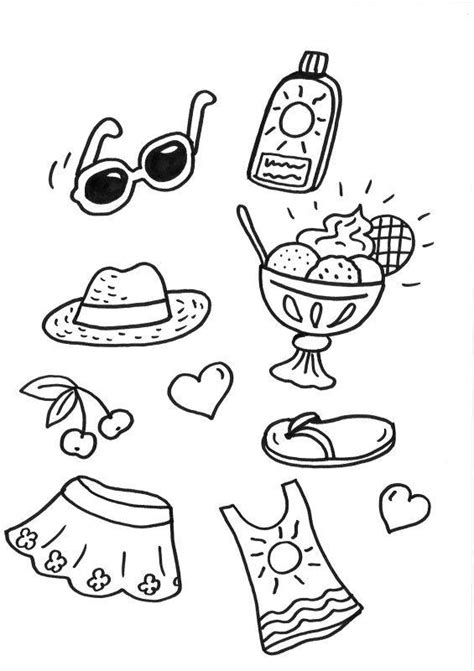 Ausmalbild Sommer Strandsachen Kostenlos Ausdrucken