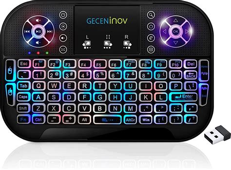 Geceninov Mini Touchpad Keyboard Portable 7 Colors Rgb Backlit 2