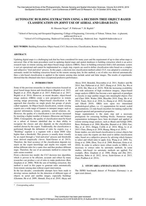 Pdf Automatic Building Extraction Using A Decision Tree Object Based Classification On Joint