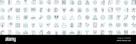 Brainstorming Vector Line Icons Set Ideating Brainstorming