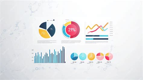 Colorful Infographic With Bar Charts Pie Charts And Line Graphs On A White Background Premium
