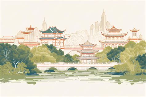 Premium Photo Chinese Style Ancient Style Architectural Garden Illustration Chinese Style
