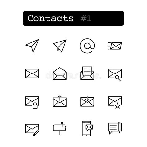 Set Line Thin Icons Stock Vector Illustration Of Document 58066588