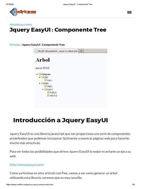 jquery easyui componente tree pdf j query json