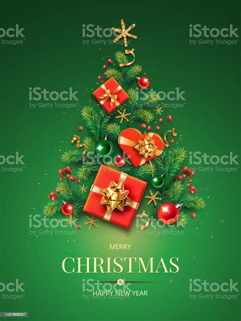 녹색과 빨간색 크리스마스 기호와 텍스트가있는 수직 배너 크리스마스에 대한 스톡 벡터 아트 및 기타 이미지 크리스마스 크리스마스 트리 배경 주제 Istock