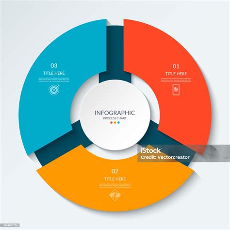 3가지 옵션 부품이 있는 인포그래픽 서클 비즈니스 인포그래픽을 위한 3단계 주기 다이어그램 프로세스 차트 프레젠테이션을 위한 벡터 템플릿 보고서 브로셔 웹 데이터 시각화