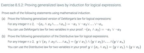 Solved Exercise 8 5 2 Proving Generalized Laws By Induction