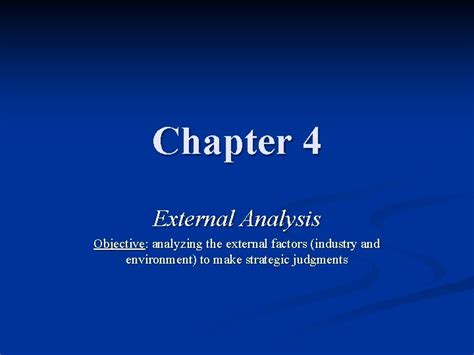 Chapter 4 External Analysis Objective Analyzing The External