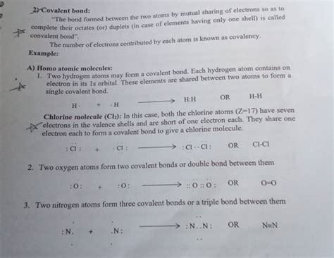 2 Covalent Bond The Bond Formed Between The Two Atoms By Mutual Sharin