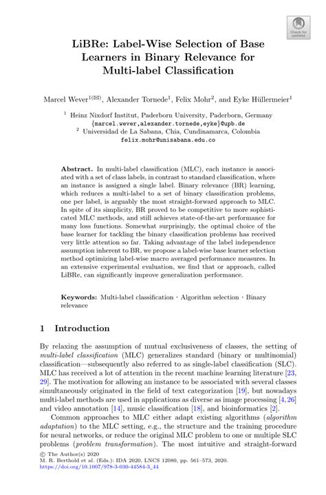Pdf Libre Label Wise Selection Of Base Learners In Binary Relevance