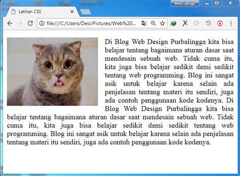 Materi Property Float Dan Clear Pada CSS Web Design Purbalingga