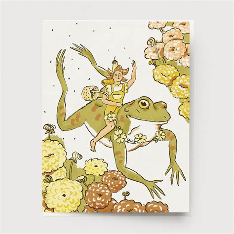 Frog And Flower Seeds Card U 166 Ingrid Press