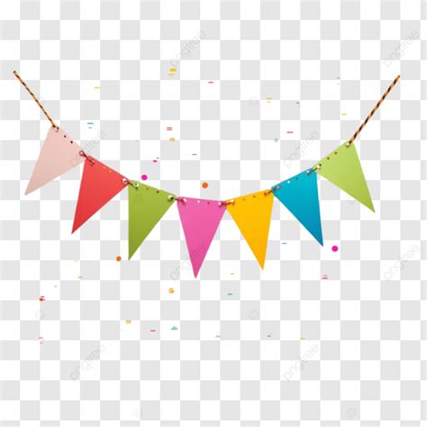 축하를 위한 활기찬 파티 깃발과 색종이 조각 축제 축하 색종이 파티 깃발과 색종이 Png 일러스트 및 이미지 에 대한 무료 다운로드 Pngtree
