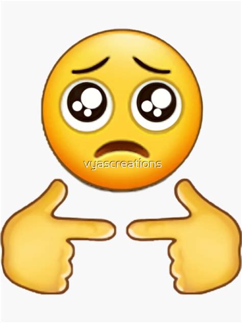 Cute Pleading Emoji Sticker For Sale By Vyascreations Redbubble
