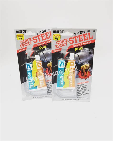 กาวอีพ๊อกซี่ Quick Epoxy Steel กาว 2 ตัน สีเหล็ก เทา ขนาด 56 7 กรัม ราคา 95 บาท เเห้งเร็ว