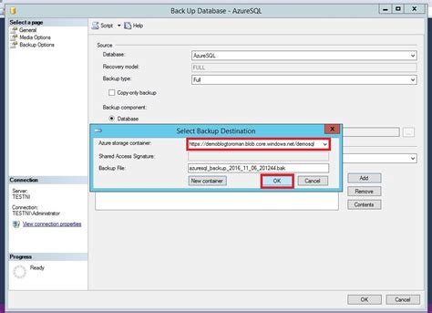 azure basics part 8 backup ms sql database to azure storage toroman