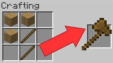 КАК СКРАФТИТЬ ДЕРЕВЯННЫЙ ТОПОР В МАЙНКРАФТЕ БЕЗ МОДОВ Youtube